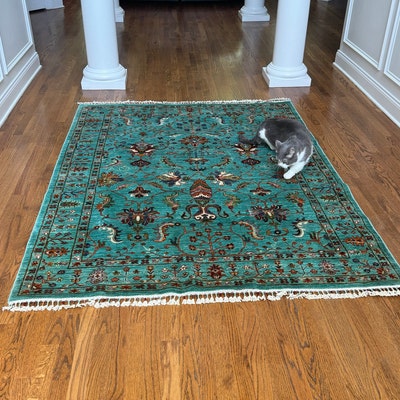 Pink 6x8 Ft Sultani Rug Handknotted Afghan Rug Veg Dye Wool Rug Bedroom ...