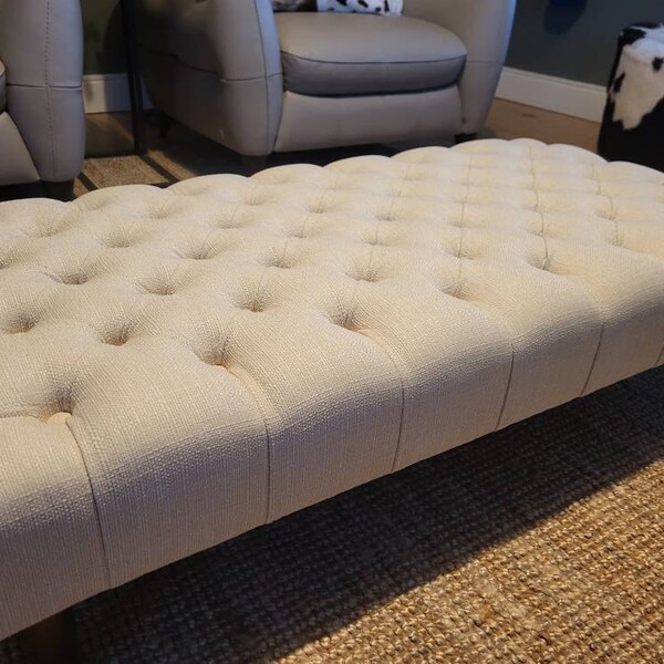 Large Round Deep Footstool Coffee Table Bench Puff Furniture ...