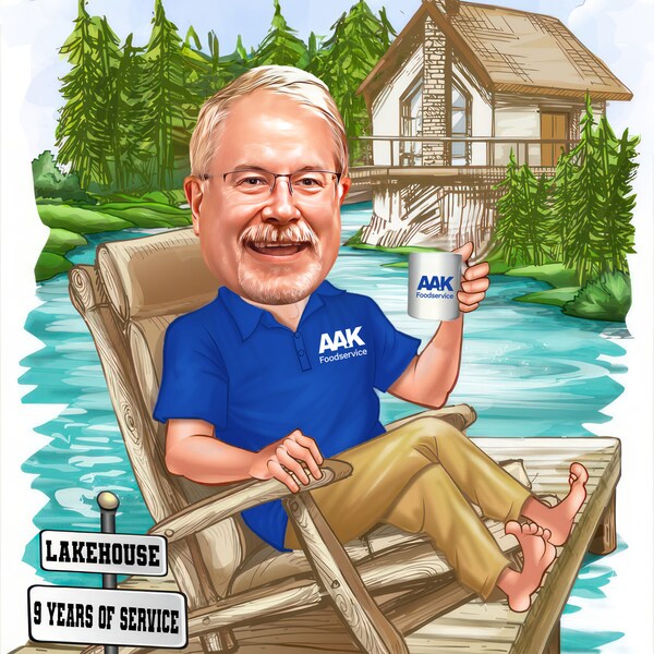 Personalized Retirement Cartoon Portrait, Custom Retirement Caricature ...