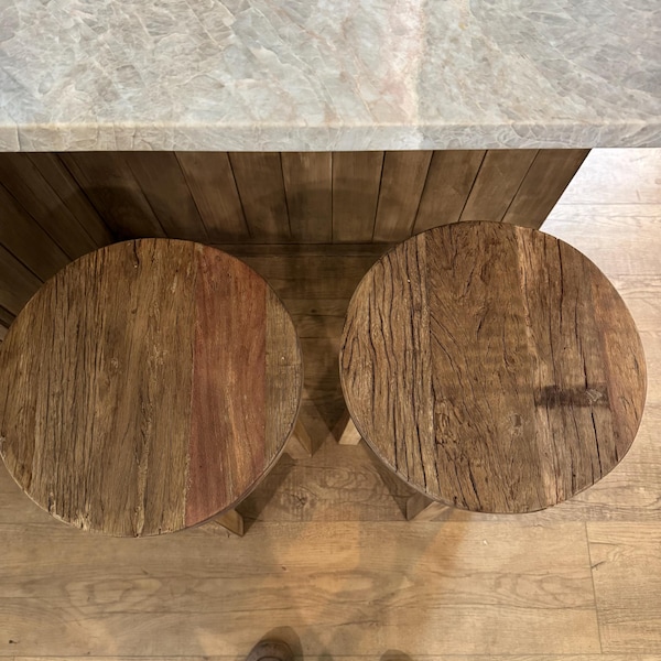 Reclaimed Wood Counter Stool 24": Rustic Kitchen & Dining - Etsy