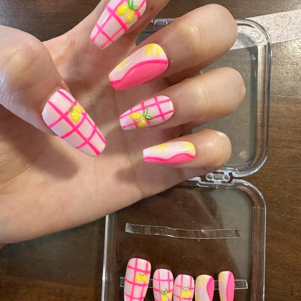 Gamer Pink and Purple Press on Nails - Gamer Girl - Kawaii - Retro ...