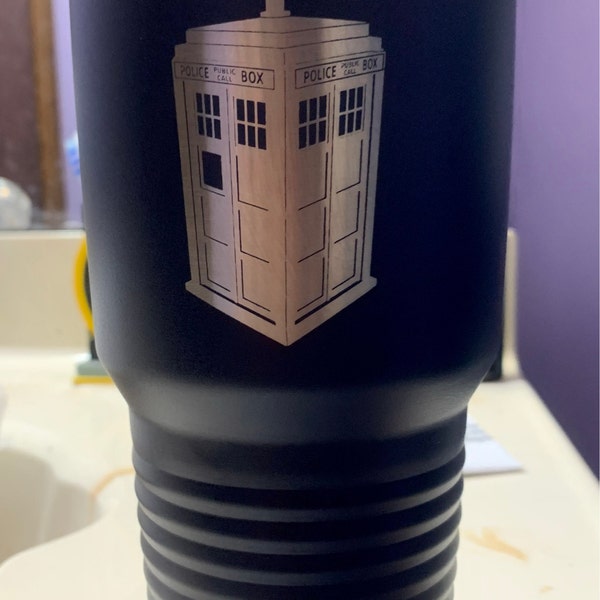 Dr. Who Inspired Tardis Police Box Stainless Steel Tumbler W/clear Lid ...