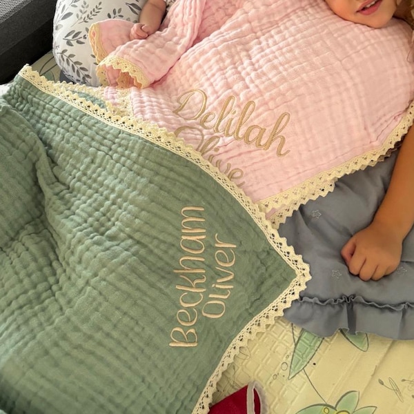 Embroidered Name Baby Blanket / Soft Custom Personalized Baby Blanket ...