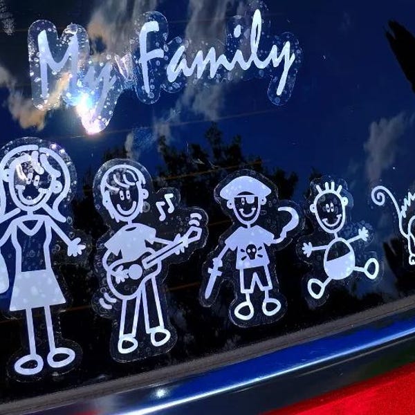 TOTOMO 13 Stick Figure My Family Car Decal Sticker (style#1) Mom Dad ...