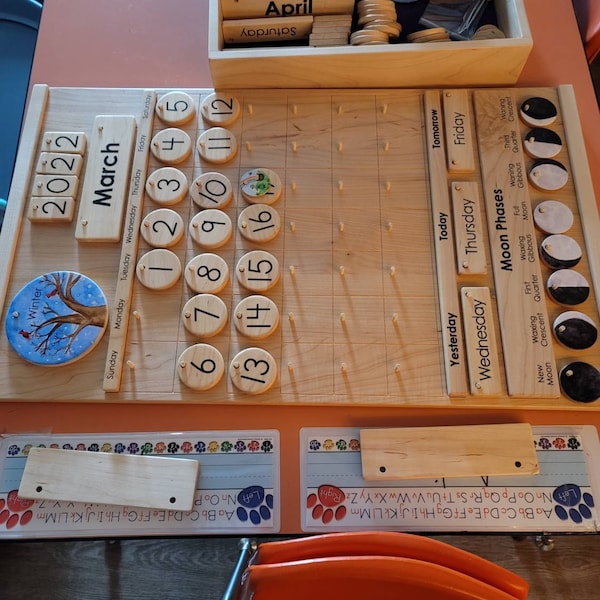 Classroom Calendar - Maple Wood - Etsy