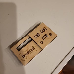 Custom Pet Task Reminder Engraved Slide Dog Feeding Wall Sign Rustic ...