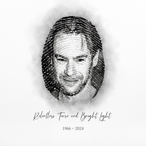 Custom Sketch Photo Fingerprint Portrait, Memorial Gift Picture, Loved ...