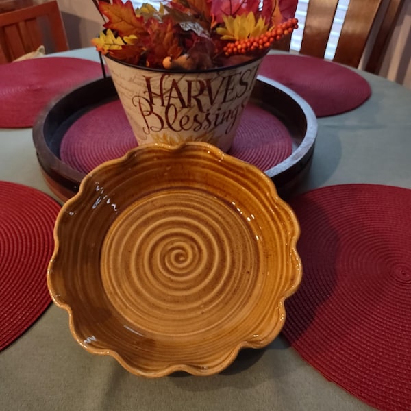 Handmade Pie Plate With Scalloped (or Fluted) Edges, Large Baking Dish ...