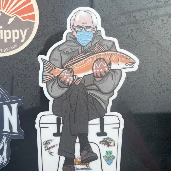 Fishing Bernie Red Fish Fly Fishing Sticker - Etsy