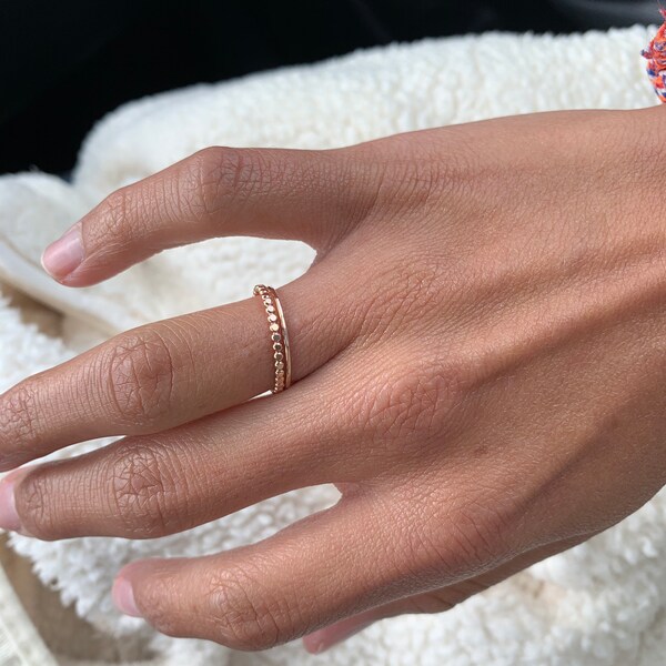 Rose Gold Stacking Rings 14k Rose Gold Filled Stacking Ring Hammered ...