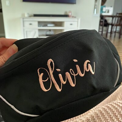 Custom Embroidery Black Fanny Pack, Monogrammed Hip Pack, Waist Bag ...