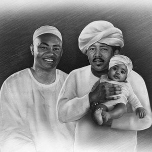 Add Deceased Family, Hand Drawn Charcoal Portrait, for Loved Ones ...