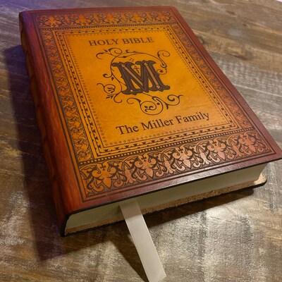 Celtic Cross-leather Family Bible-handcrafted - Etsy