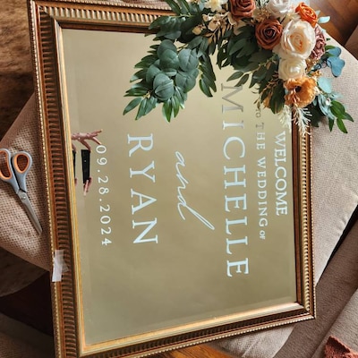 Wedding Bar Sign Customizable Name Mirror, Acrylic Drink Signage ...