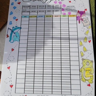 Printable Baby Shower Baby Pool Game Modern Minimalist Birth ...