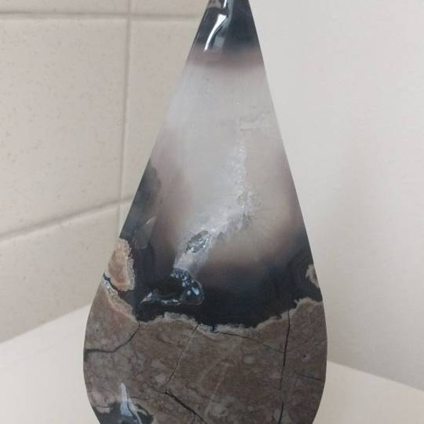 Banded Candy Fluorite Teardrop Pendant W/ a Sterling Silver Bail ...