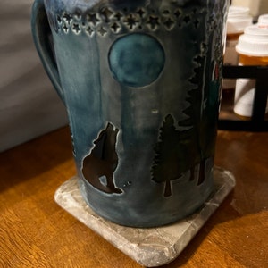 Mountain Wolf Howling at a Full Moon Spoon Rest - Etsy