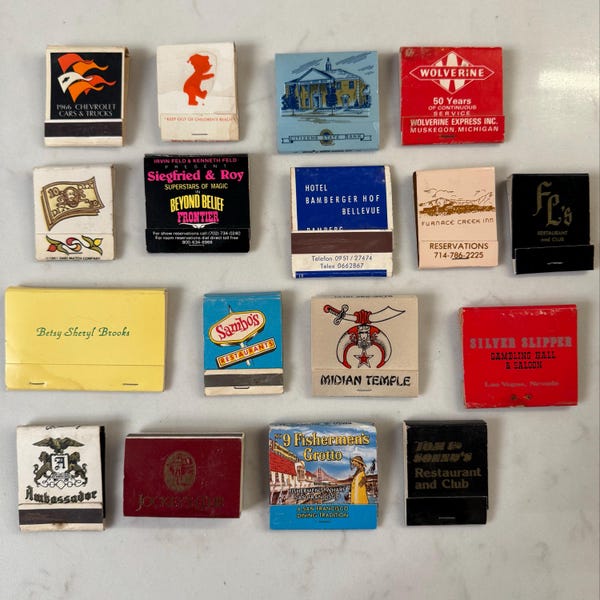 Vintage Matchbooks (lots of 16) - Etsy