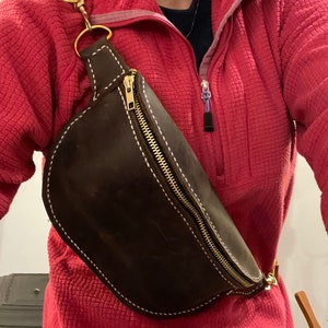 Men Leather Sling Bag Pattern With Video Tutorial, Crossbody Sling Bag ...