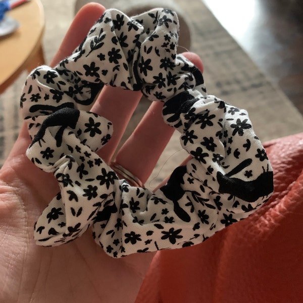 Cat Print Hair Scrunchies, Cotton, Cat Lover Scrunchy, Hair Tie, Gentle ...