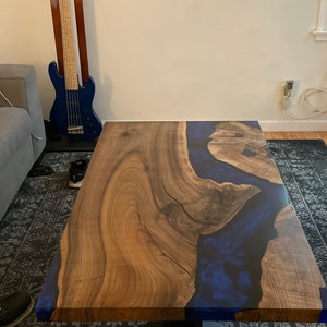 Walnut Round Epoxy Game Table Walnut Epoxy Gamble Table - Etsy