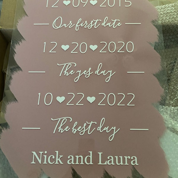 Love Timeline- Acrylic Wedding Sign, Wedding Signage, Modern Wedding ...