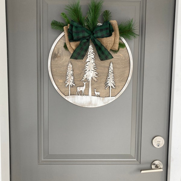 Christmas Door Hanger | Laser Cut | Christmas Door Round | Christmas ...