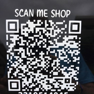 Custom QR Code Vinyl Decal Storefront Decal Menu QR Code Decal Business ...
