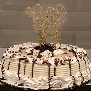 Glitter Hello 18 Birthday Age Cake Topper, 18th Birthday, Eighteen ...