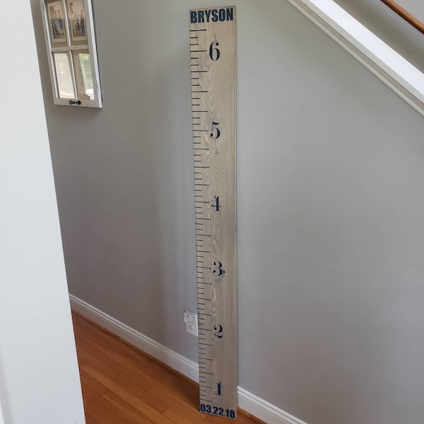 Height Chart Ruler - Wooden Height Chart - Growth Chart Ruler - Kids ...