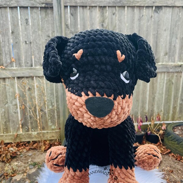 Crochet Pattern Dog/ Amigurumi Rottweiler Puppy Tutorial/ Stuffed Dog ...