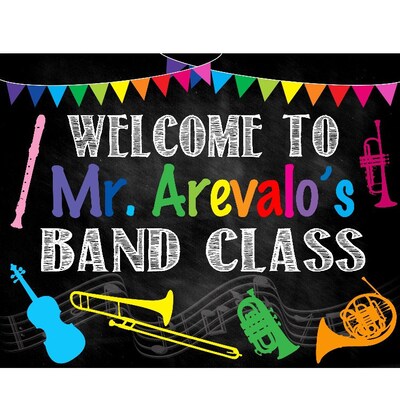 Band Teacher Classroom Door Sign Printable Music Classroom - Etsy