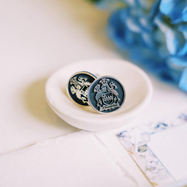 Handmade Monogram Label Pin, Coat of Arms Custom Signet Label Pin ...