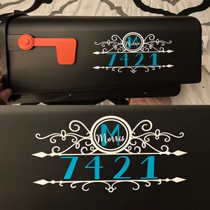 Mailbox SVG Address SVG Monogram SVG Flourish Mailbox Decal | Etsy