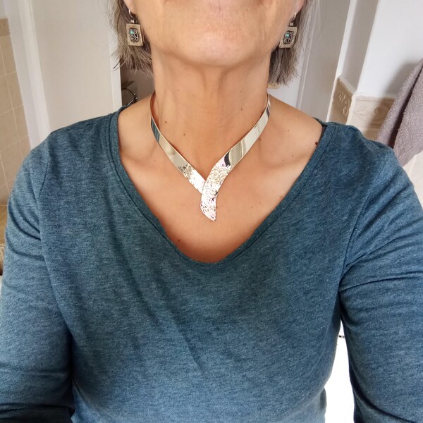 Hi Ho Sterling Silver Heavy Five Strand Torque Collar Necklace Vintage ...