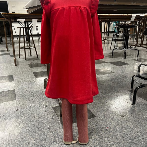 Girls A-line Dress Sewing Pattern, DIY Long Puffed Sleeve Dress, Tiered ...