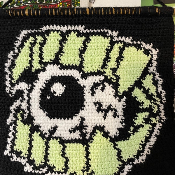 Vampire Eyeball Tapestry Crochet Pattern / Wall Hanging / Weird Art ...