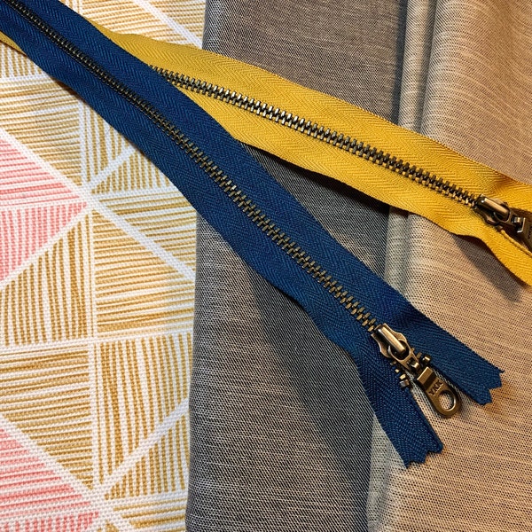 YKK #4.5 Closed End Metal Zipper | Antique Nickel | Color 910 Twilight ...