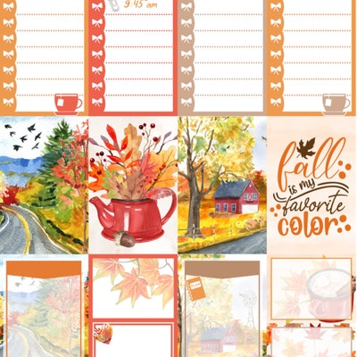 Happy Planner Stickers Kit, Fall Planner Stickers, Weekly Sticker Kit ...