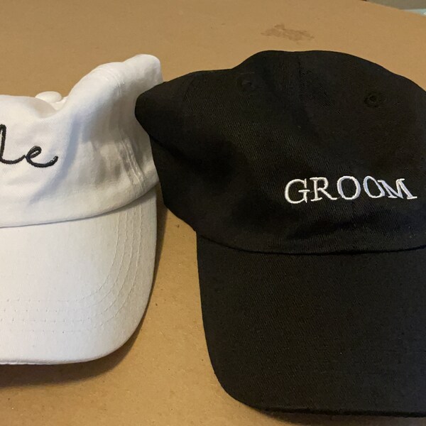 Bride & Groom 2 Caps Baseball Cap Embroidered Bridal Party Hat Set - Etsy