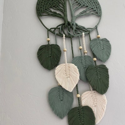 Macrame Green Leaves Tree of Life , Boho Wall Decor, Handmade Home ...