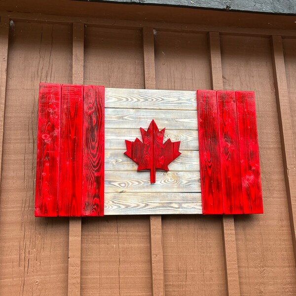 3D Wooden Canadian Flag | Cottage Backyard Porch Decor | Canada | Wood ...