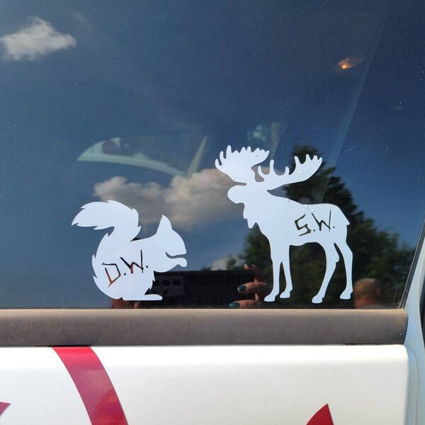 Sam and Dean Moose and Squirrel Vinyl Stickers - Etsy