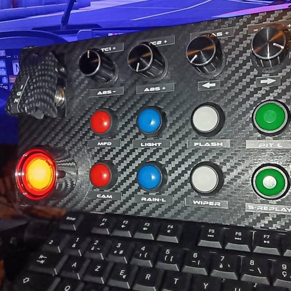 Button Box Sim Racing Console, 22 Funzioni, Leva Ignizione E Start ...