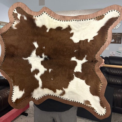 100% Genuine Leather Real Cowhide Rug in Authentic Zebra Animal Print ...