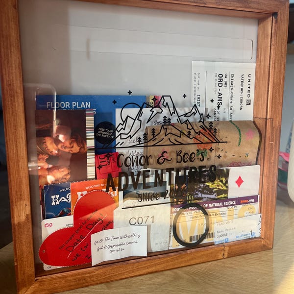 Ticket Memory Box for Travel Lover, Frame for Tickets, Admit One Travel ...