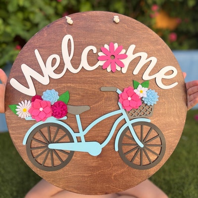 Welcome Bicycle Sign SVG for Laser Cutting or Cricut - Etsy