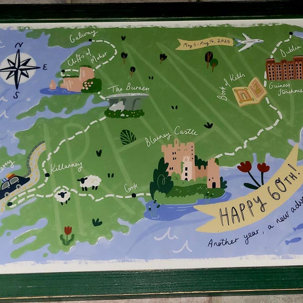 Personalised, Hand Drawn, Illustrated Travel Memory Map - Etsy