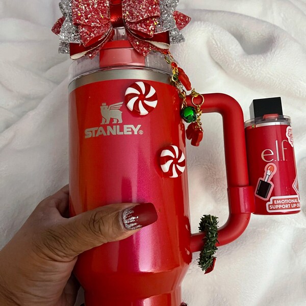 Red Delicious Elf Stanley Straw Bow - Etsy