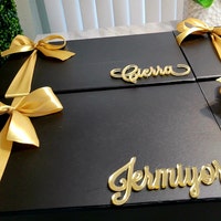 Laser Cut TABLE NAME Free Standing Wooden Table Names Personalised ...